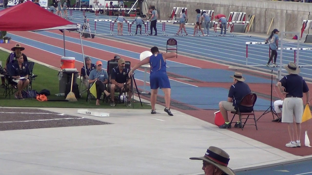 2018 CIF State Trials - Elijah Folau Shot Put #1 - YouTube