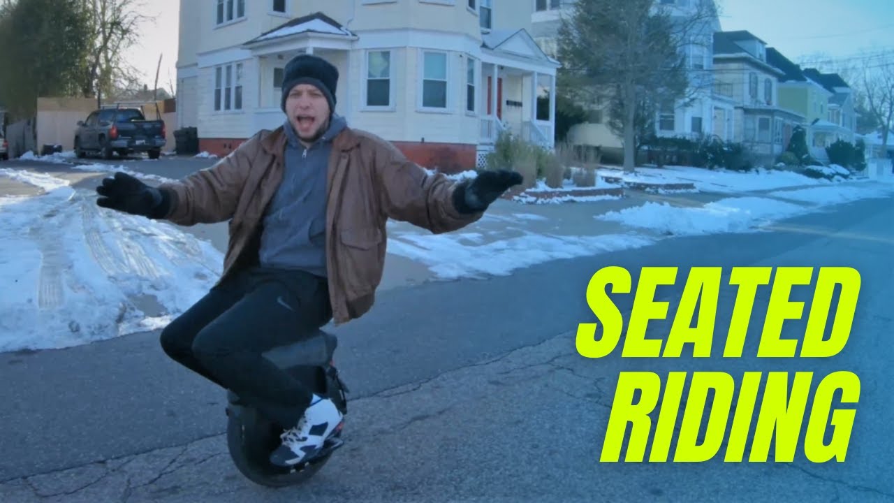Learning to Sit Ride an EUC ! Inmotion V11 Custom Seat and Kingsong S18 ...