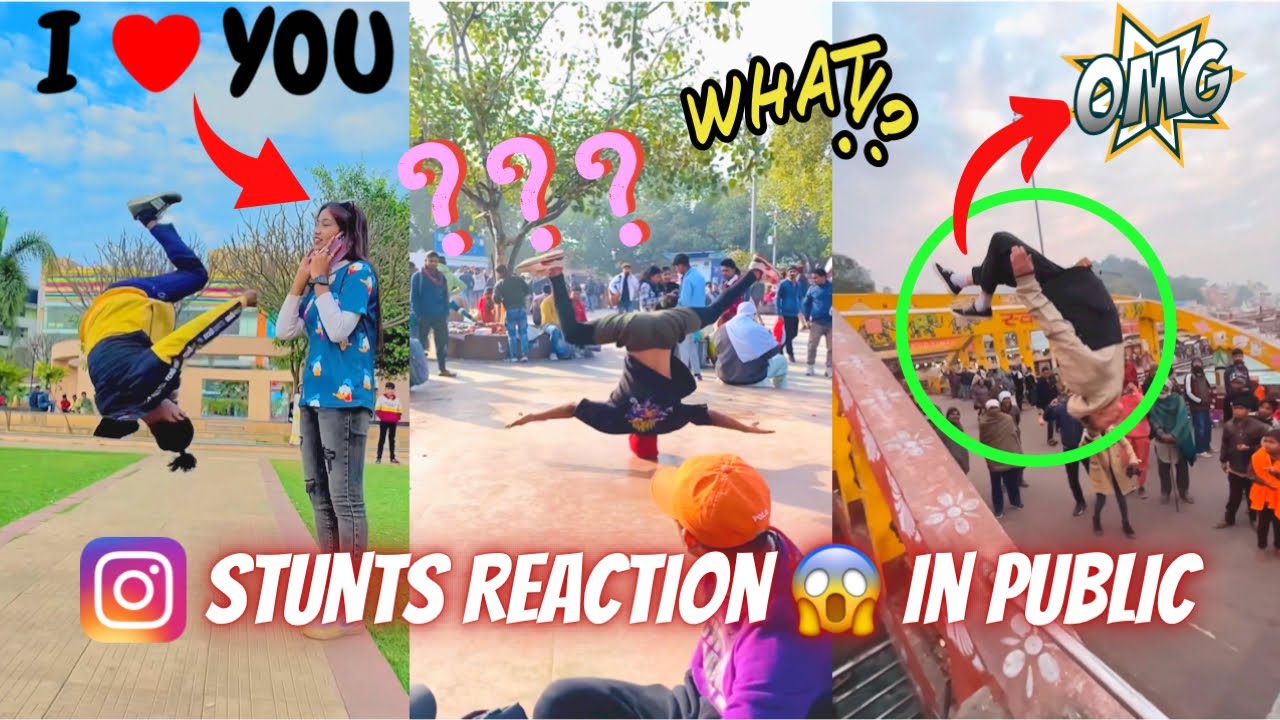 Public React 😱 in Stunt || Amazing 🤩 public Reaction || Cute 🥰 Girl ...