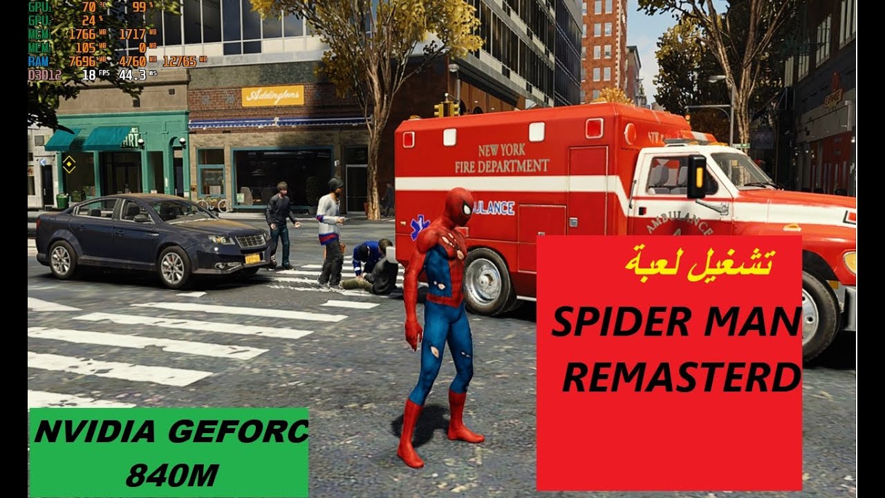 spider man remastered nvidia gt 840m - YouTube