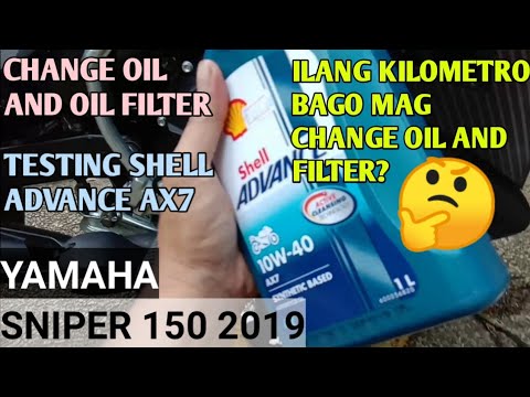 SNIPER 150 2019 / CHANGE OIL AND OIL FILTER / SHELL AX7 / MOTOVLOG EP ...