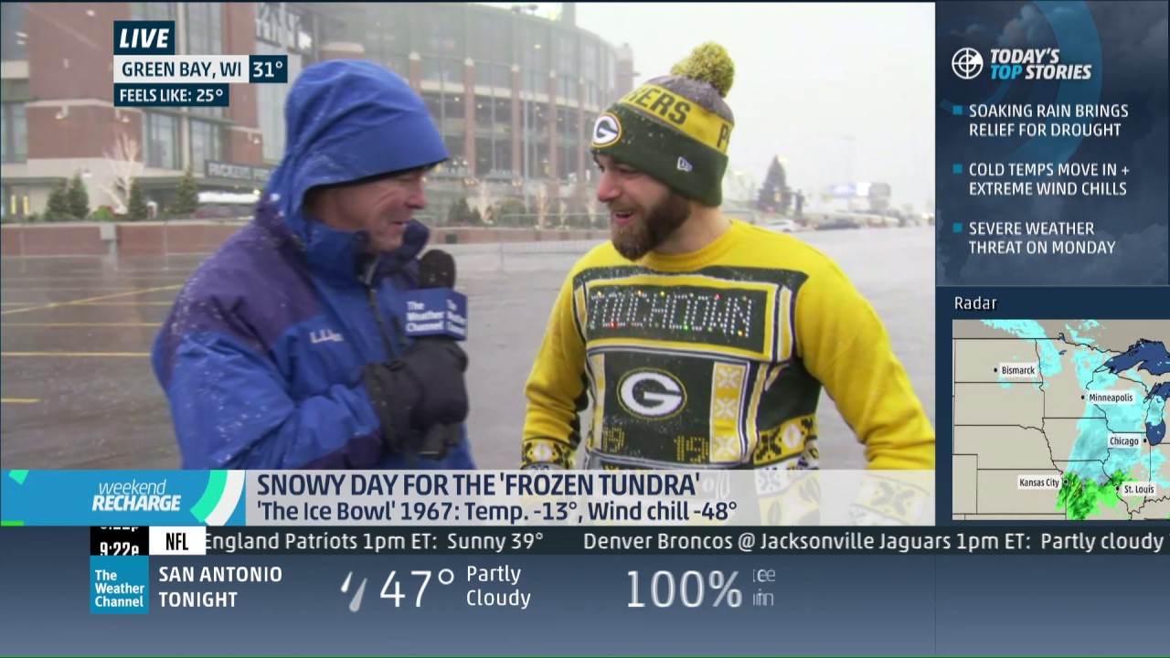 Mike Seidel The Weather Channel Green Bay Packers Pro Shop 12-4-2016 ...
