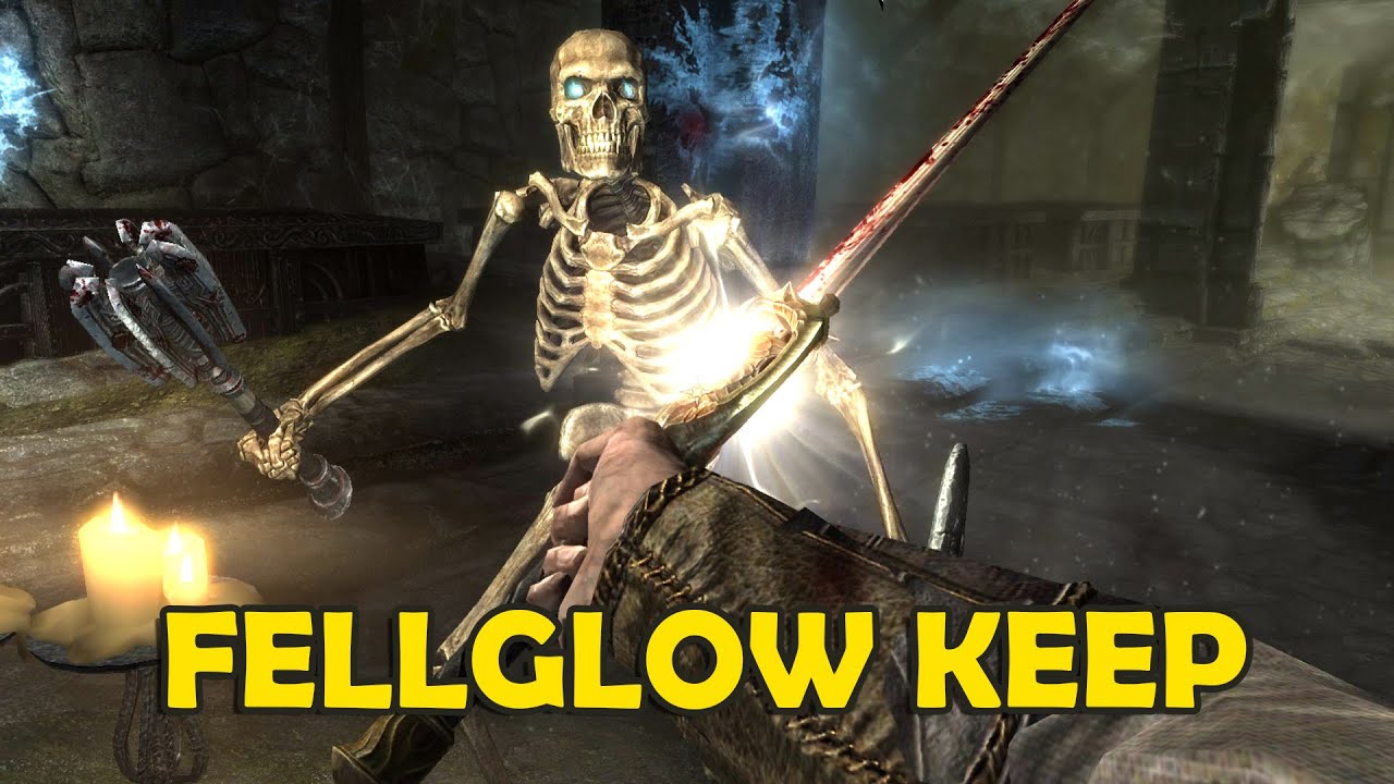 Fellglow Keep Walkthrough | Find the Stolen Books | Skyrim - YouTube