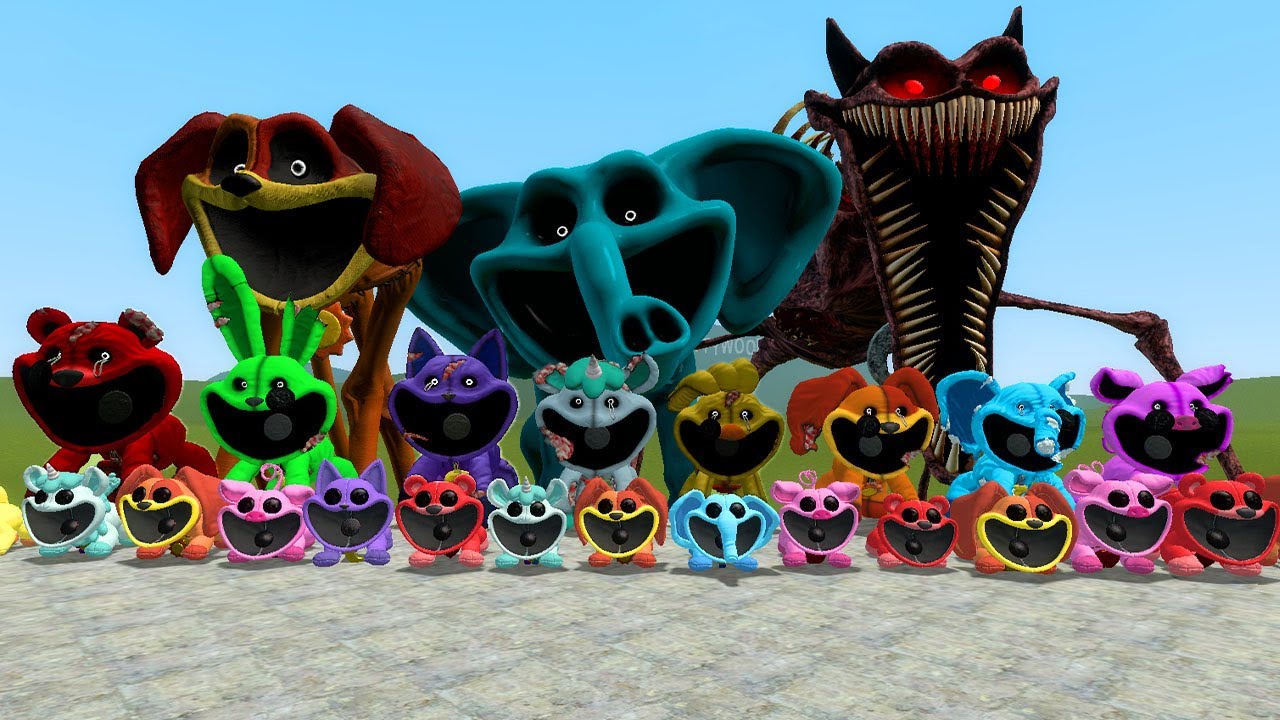 ALL CATNAPS AND DOGDAYS VS ALL SMILING CRITTERS MONSTERS In Garry's Mod ...