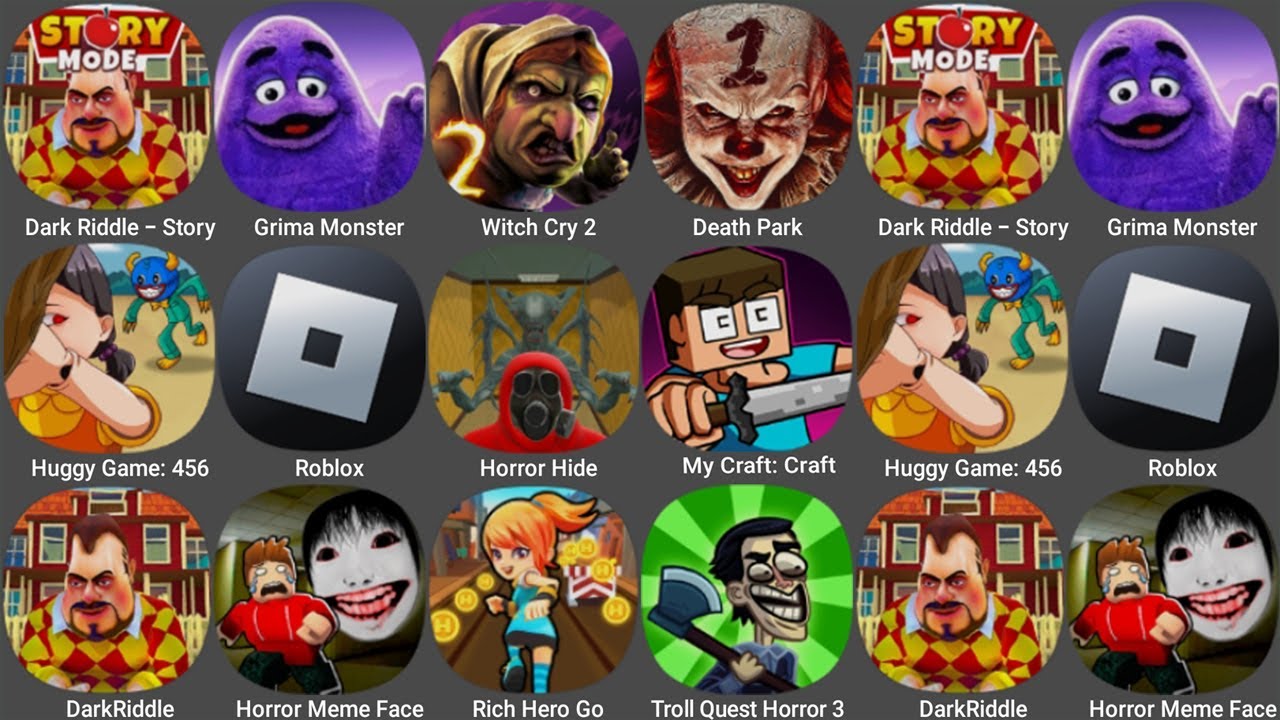 Dark Riddle Story Mode,Grima Monster Scary Survival,Witch Cry 2,Daeth ...