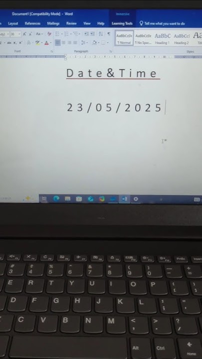 Insert Date & Time in MS Word in 1 Sec #msword #computer #windows #laptop #shorts #pc #reels ...