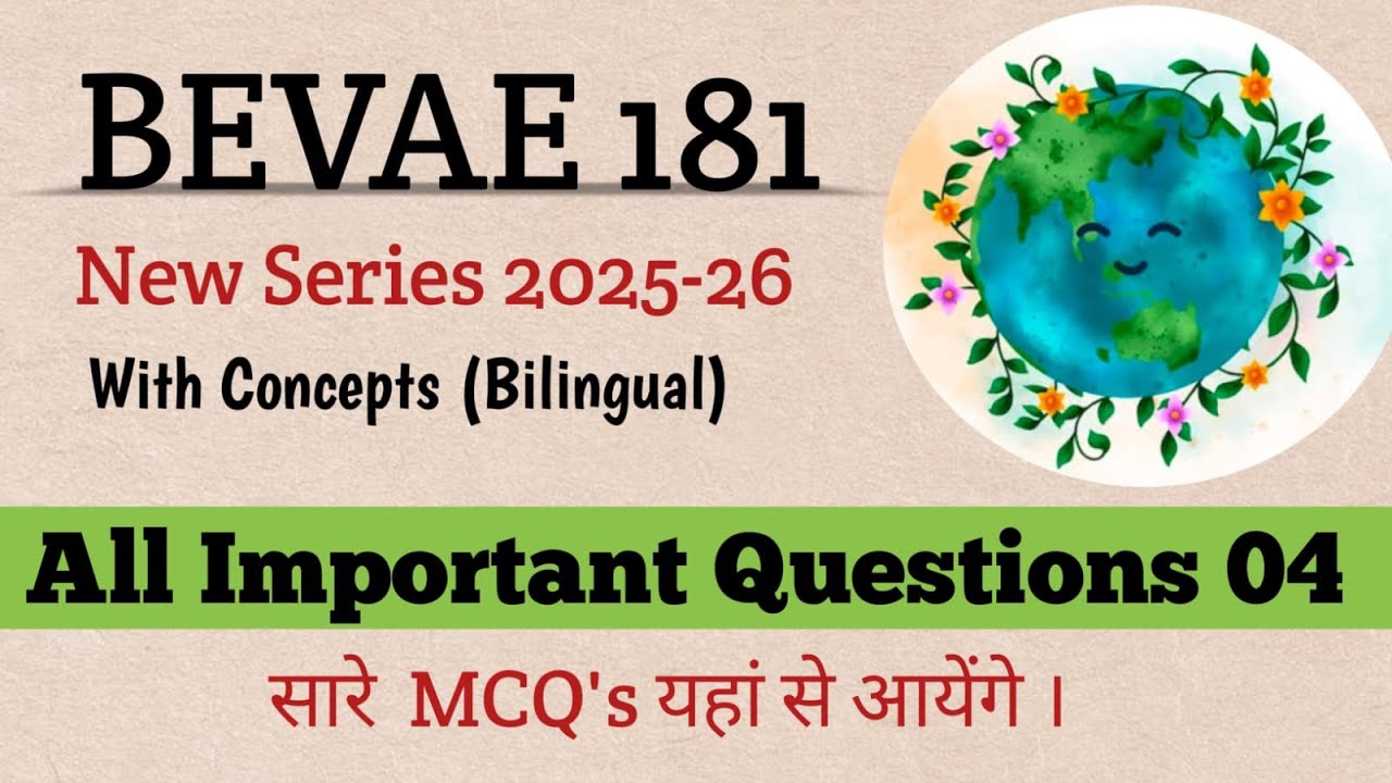 #4 BEVAE 181 Environmental Studies Important Qustions June 2025 ...