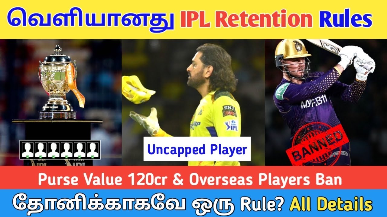 🚨 OFFICIAL 🚨IPL Retention Rules | Rule no.7 Special For Dhoni | IPL ...