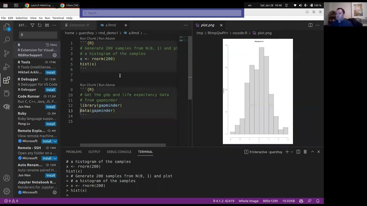 Demo of creating R markdown files with VS Code + GitHub Copilot - YouTube
