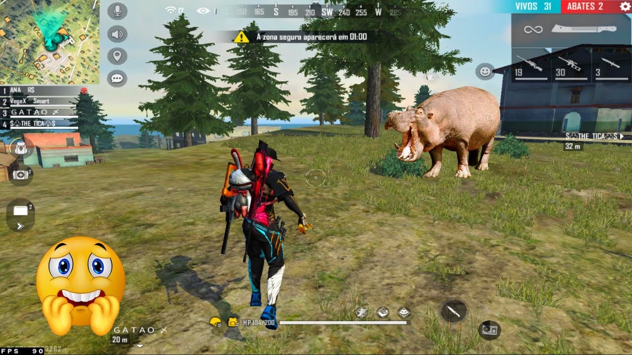 FUJA DO HIPOPÓTAMO! O NOVO MONSTRO DO FREE FIRE! - YouTube