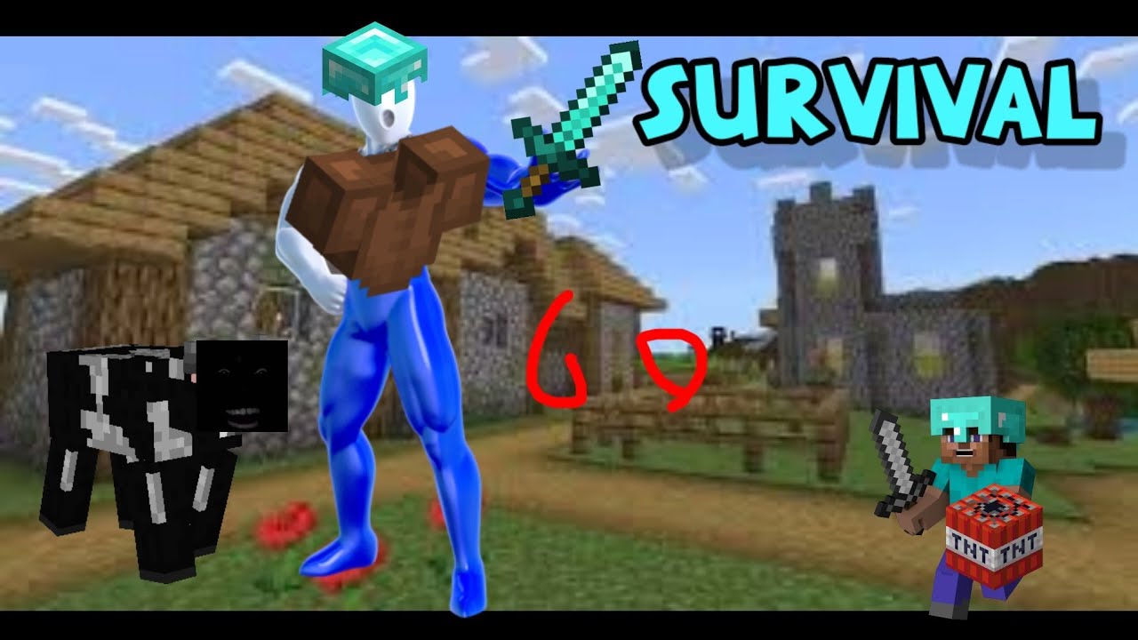 SURVIVAL EPICO CON UNA VACA xD - simplemente minecraft :) - YouTube