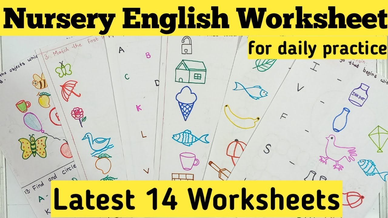 Nursery English Worksheet | English Worksheet For Nersury Class ...