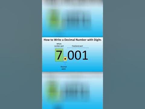 How to Write Decimal Numbers with a Whole Number Part in Digits #decimals #placevaluemaths # ...