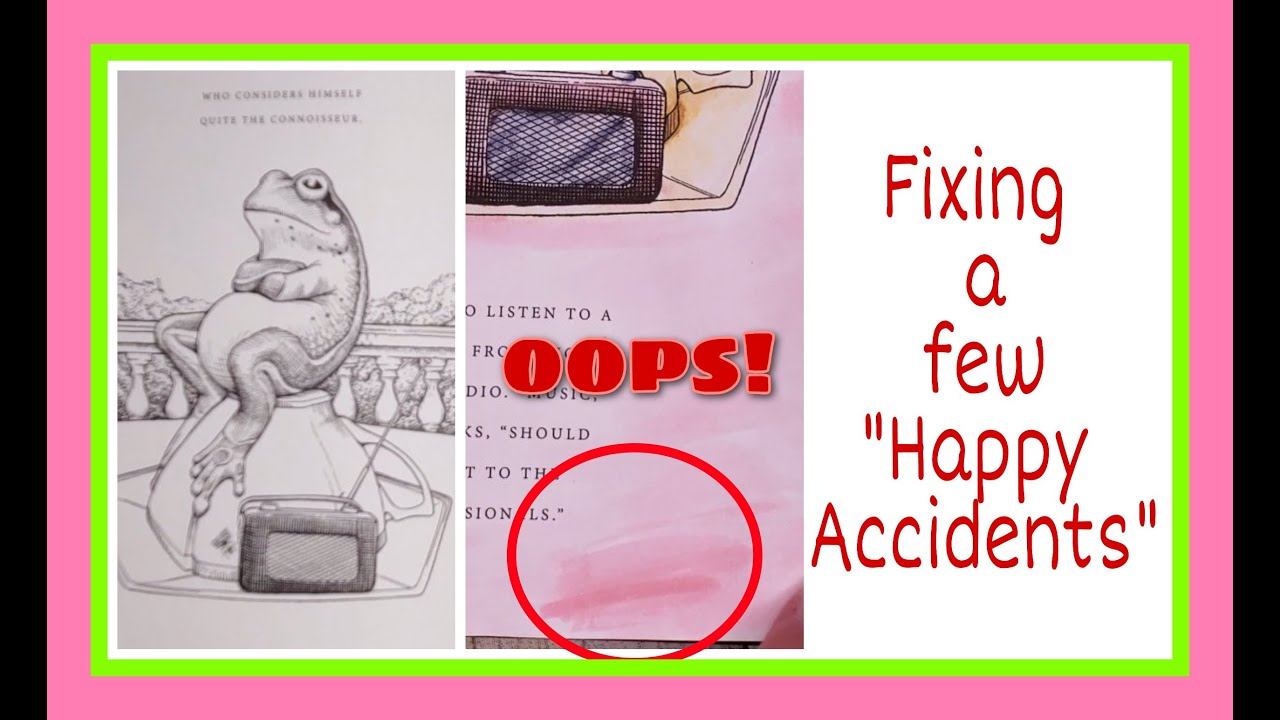 Adult Coloring- Ink House and fixing "happy little accidents" - YouTube