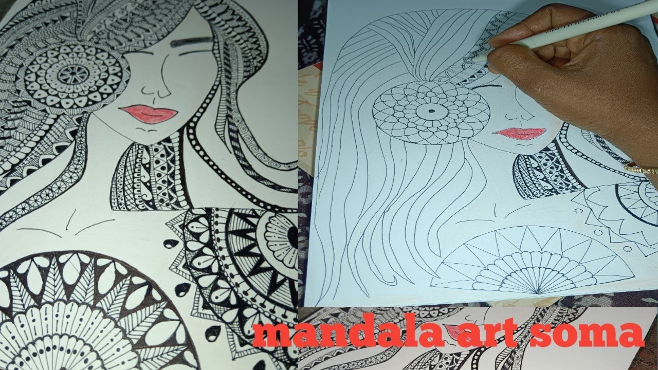 mandala with a girl #mandala_art_soma - YouTube