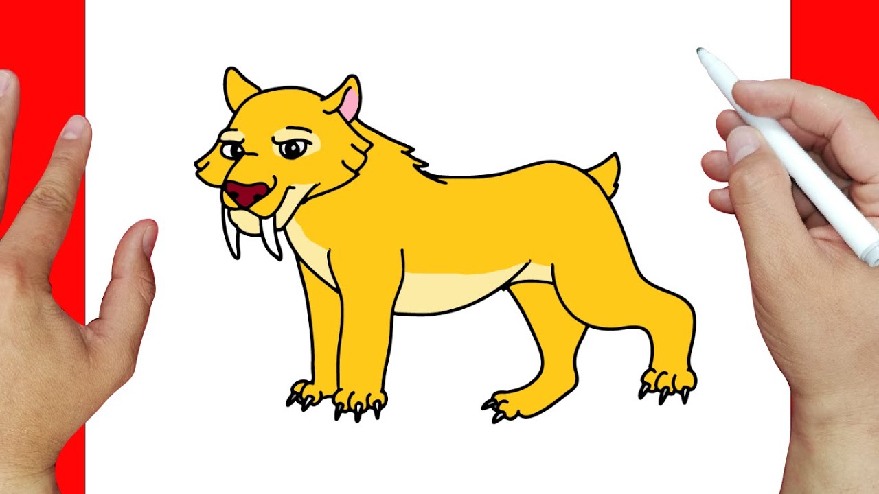 Como dibujar un dientes de Sable paso a paso | Dibujos fáciles - YouTube