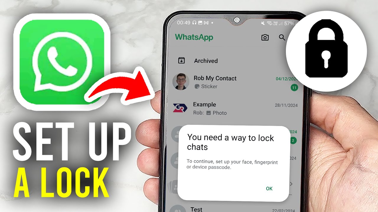 How To Set Up Passcode To Lock Chat In WhatsApp - Full Guide - YouTube