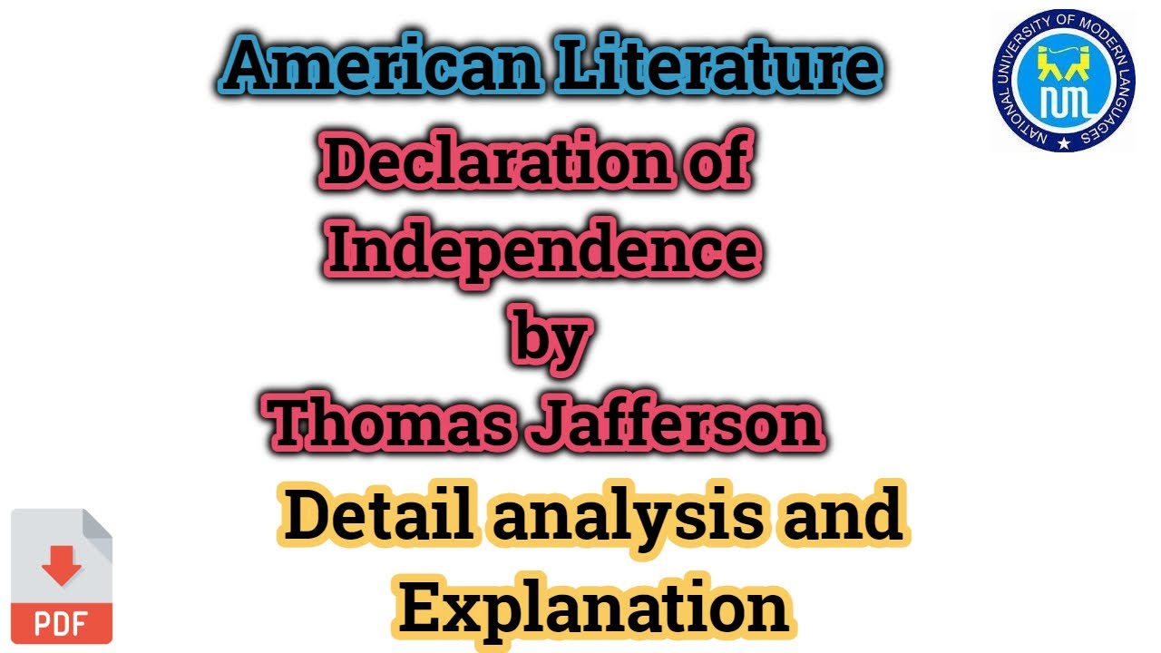 Declaration of Independence by Thomas Jefferson - YouTube