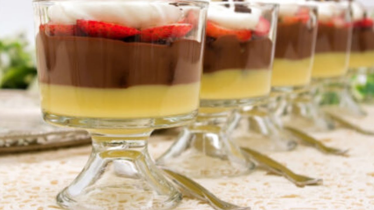 How To Make Custard And Chocolate Pudding Dessert - YouTube