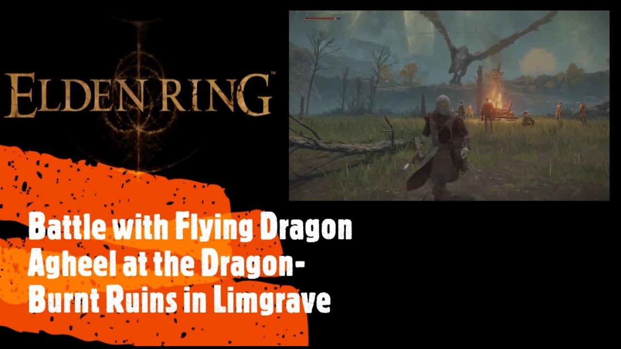 Elden Ring [Battle with Flying Dragon Agheel at the Dragon-Burnt Ruins ...