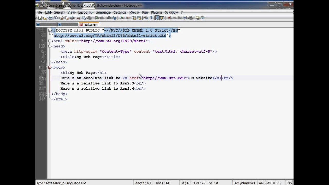 CSCI105 HTML - Absolute & Relative File References - YouTube