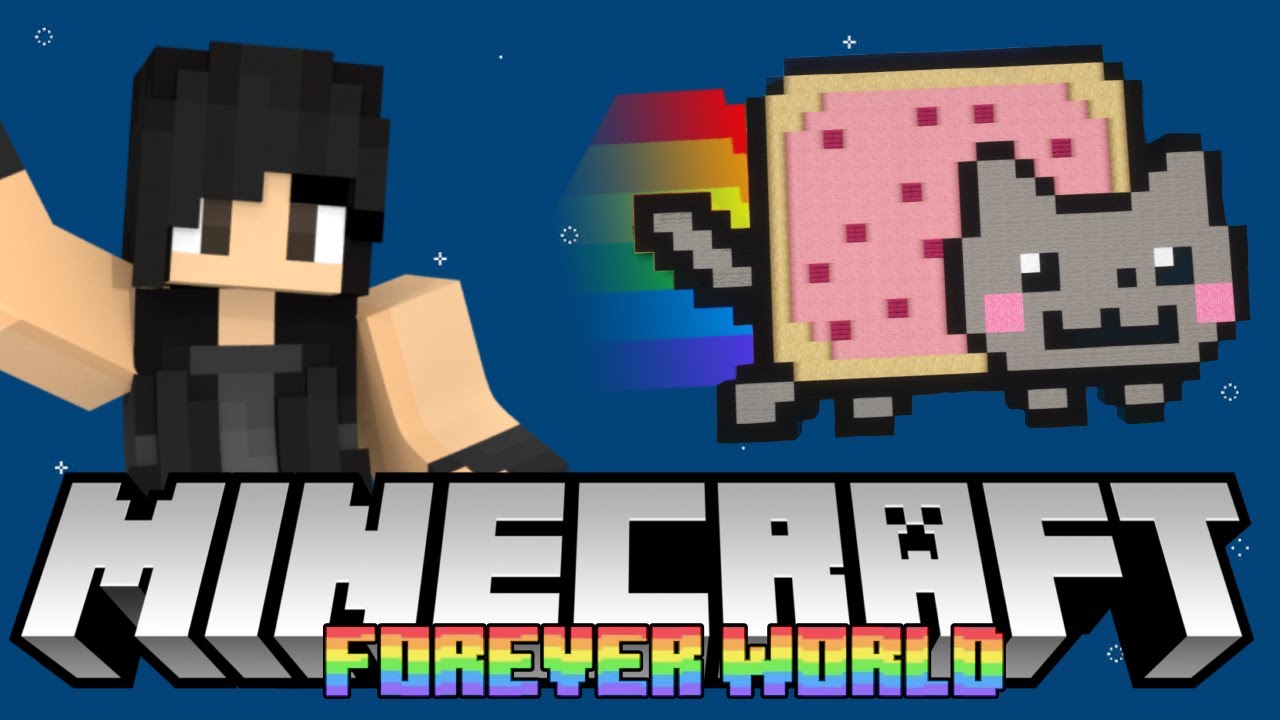 Building a secret Nyan Cat base in Minecraft!! | Minecraft Forever World - YouTube
