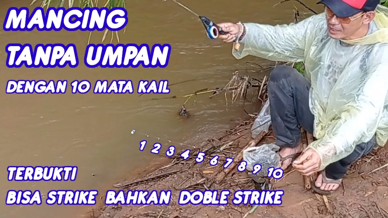 Mancing Tanpa Umpan Dengan Rangkaian 10 Mata Pancing. - YouTube
