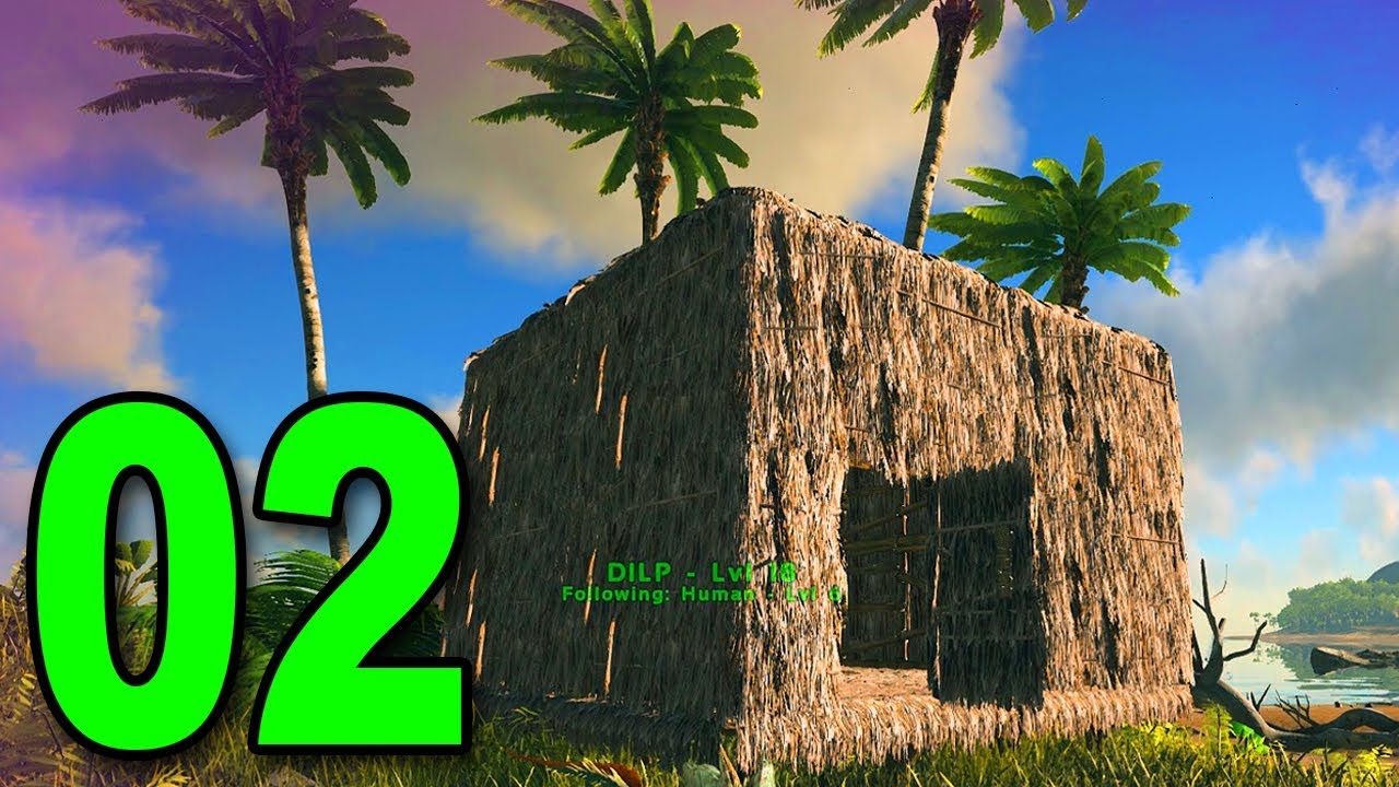ARK: Survival Evolved - Part 2 - BUILDING A BASE! - YouTube
