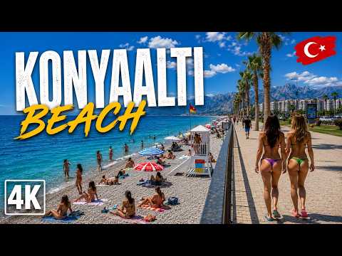 Antalya's Beautiful Konyaaltı Beach 🇹🇷 | Morning Walk Along the Mediterranean | DJI Osmo Pocket 4