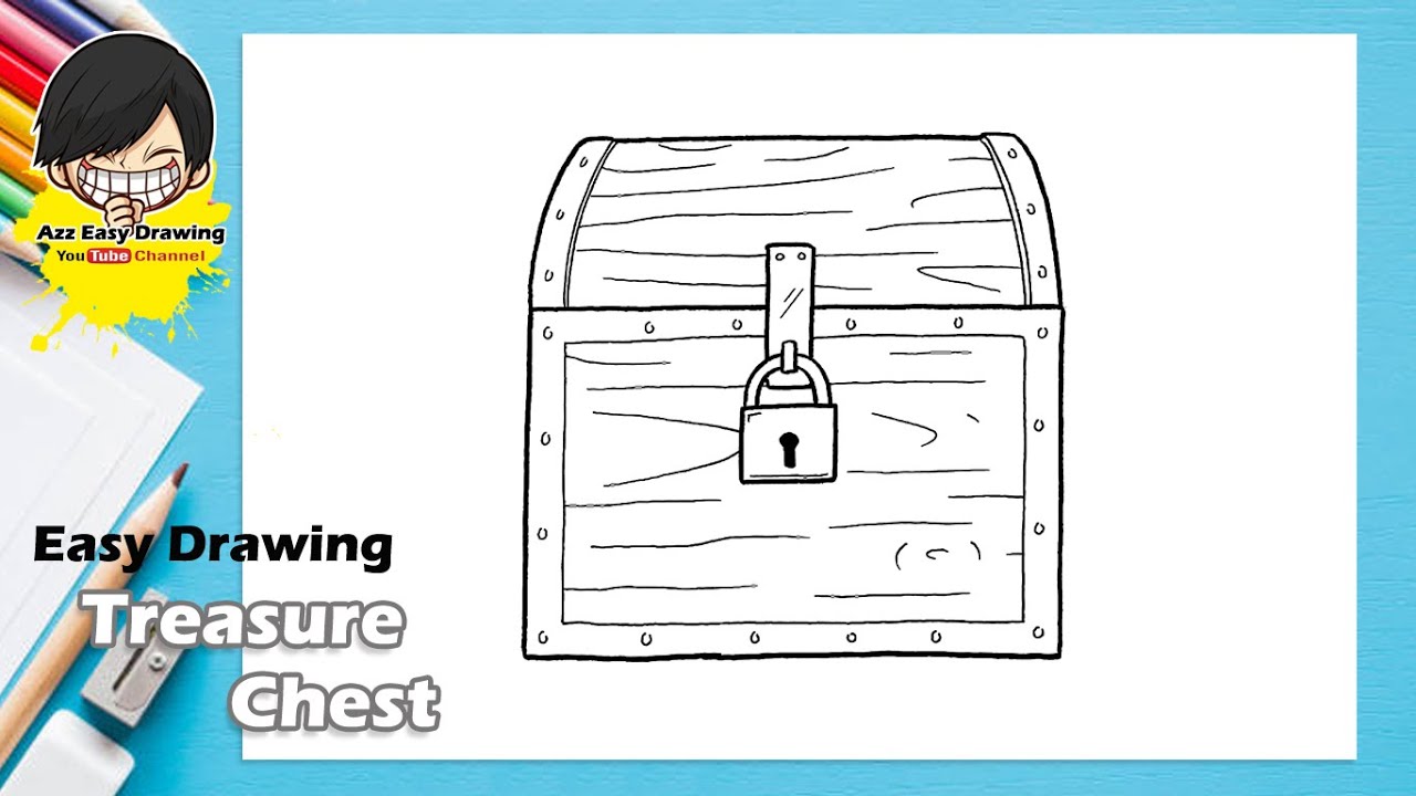 Easy Treasure Chest Drawing - YouTube
