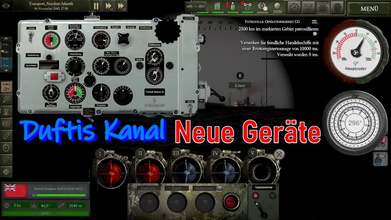 UBOAT Let's Play #68-- Feindfahrt mit TDC, Compass und mehr. - YouTube