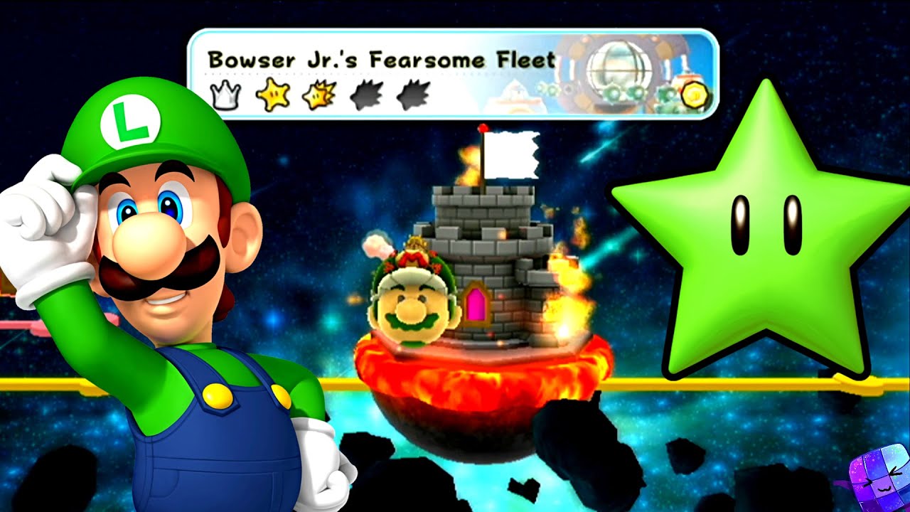 Super Mario Galaxy 2 All Green Stars 🌌 Bowser Jr. s Fearsome Fleet 100% ...