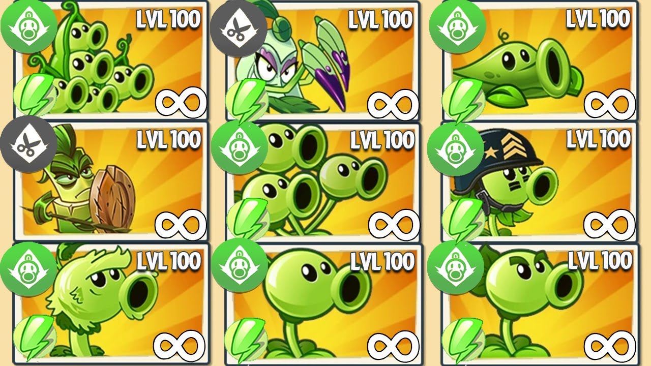 Every Plants Level 100 Vs 50 Blockhead Zombies Level 20 - PvZ 2 - YouTube