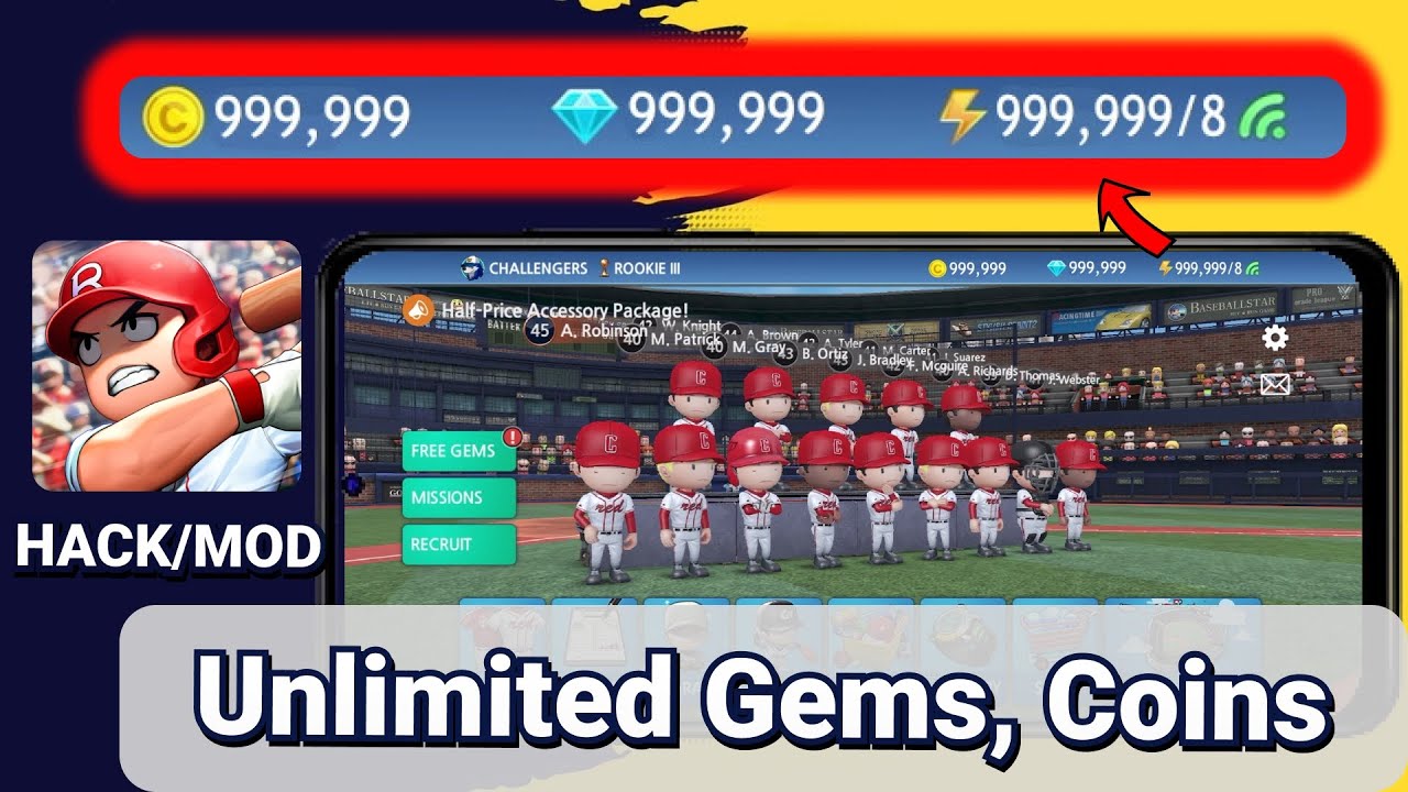 Baseball 9 Hack/MOD Tutorial Get Free Gems, Coins & Recruit Tickets on ...