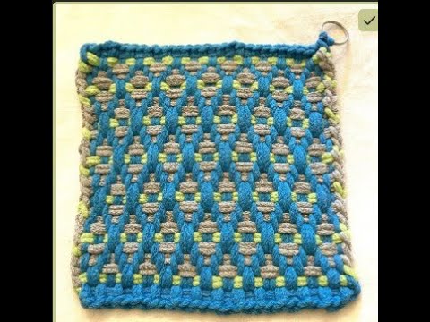 Potholder Diamond Trellis Lattice Split Loop Twill Variation Weaving ...