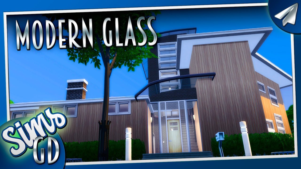Sims 4 Skylight Roof | Modern Glass House Tour & Speed Build - YouTube