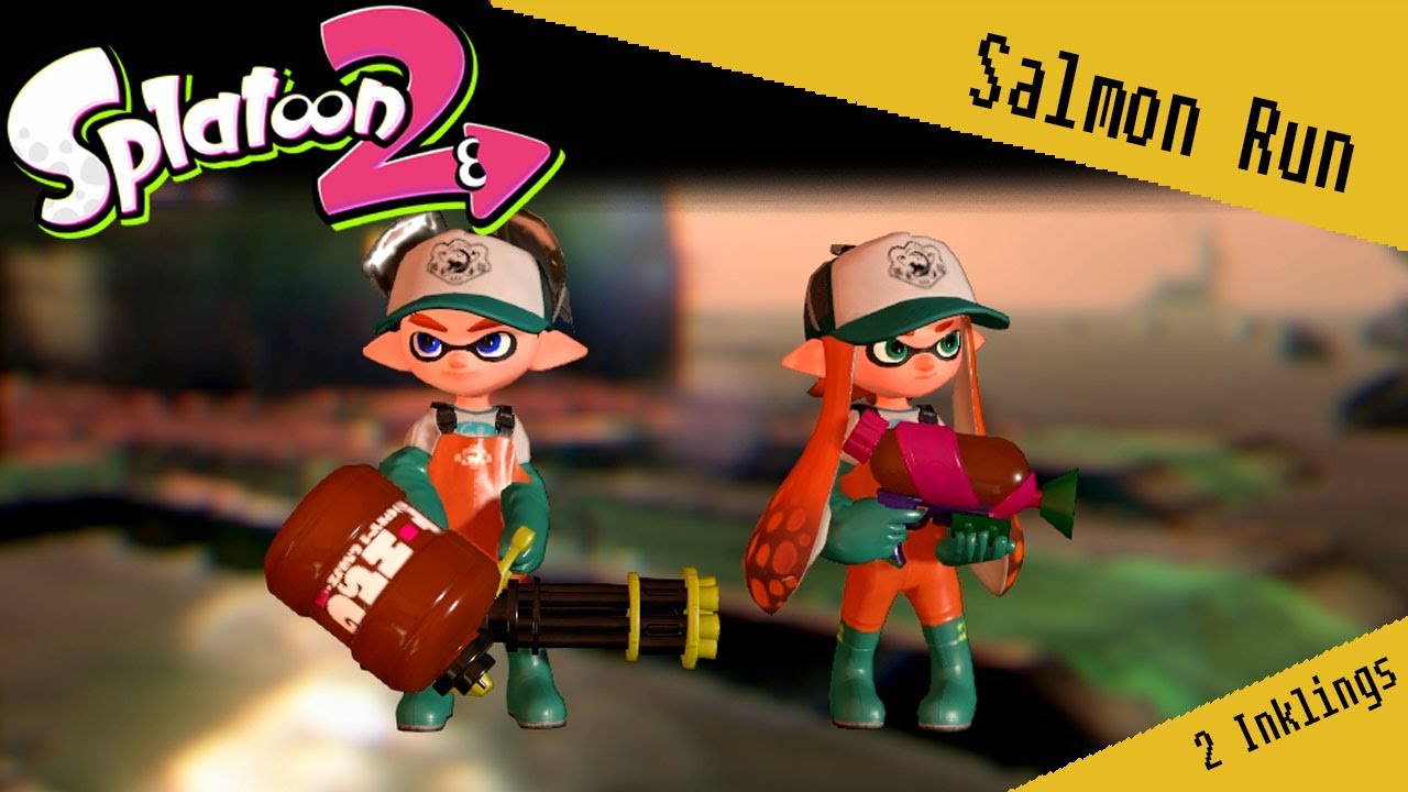 Splatoon 2 - Salmon Run - Just 2 Inklings! (with Wifey!) - YouTube