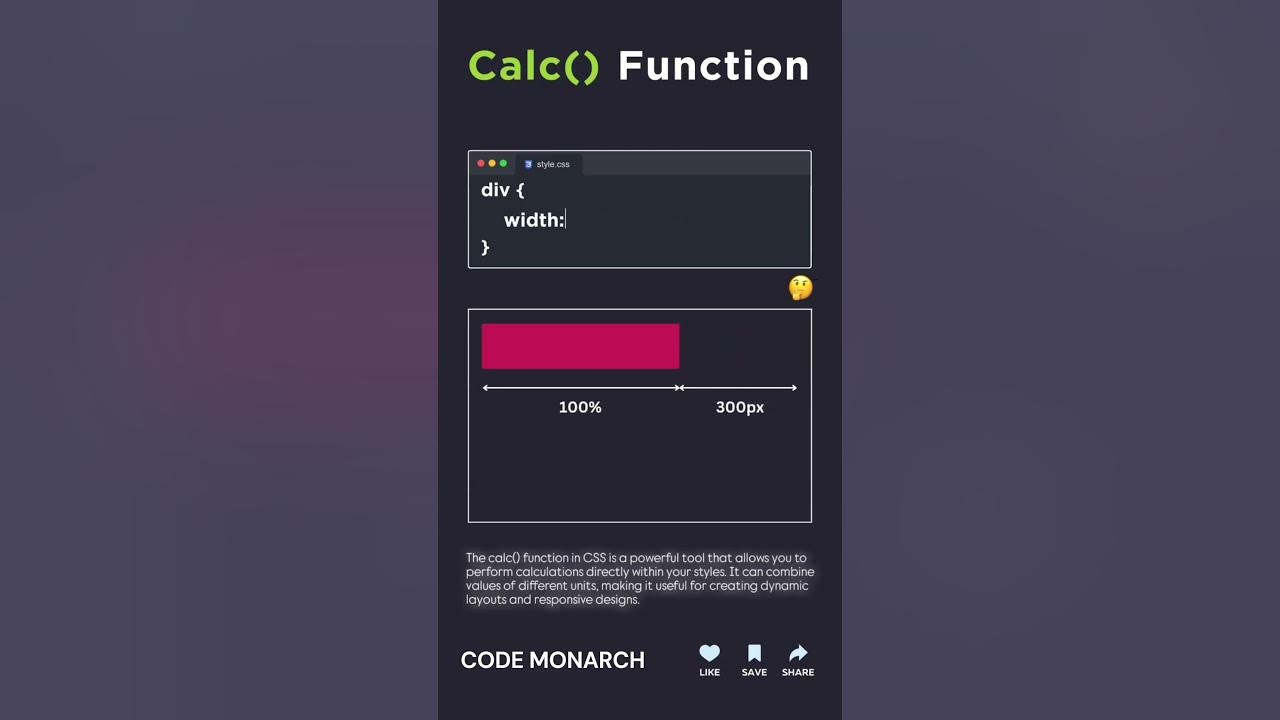 Master CSS calc() Function – Secret Trick for Responsive Layouts! #webdevelopment #css # ...