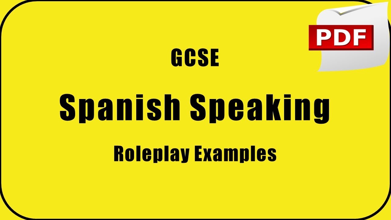 GCSE SPANISH SPEAKING ... ALL The Roleplays - YouTube