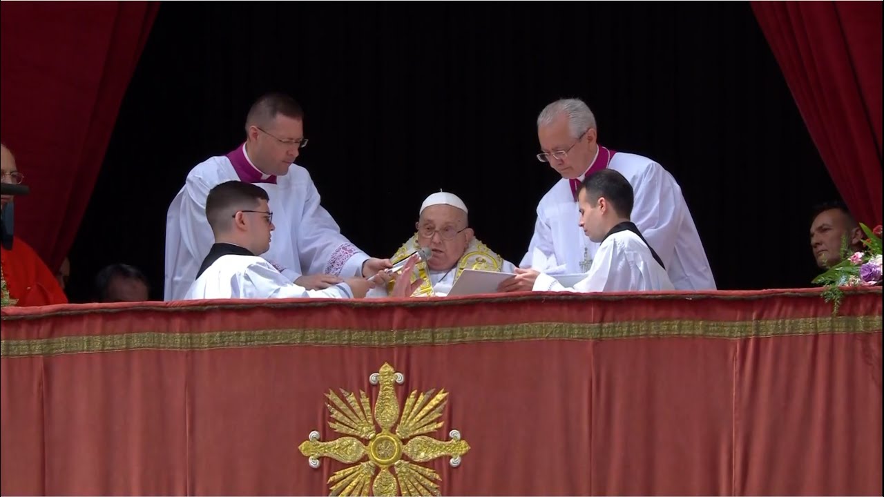 Easter Urbi et Orbi Blessing with Pope Francis 20 April 2025 HD - YouTube