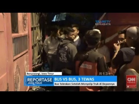 Bus vs Bus Adu Banteng, 3 Tewas