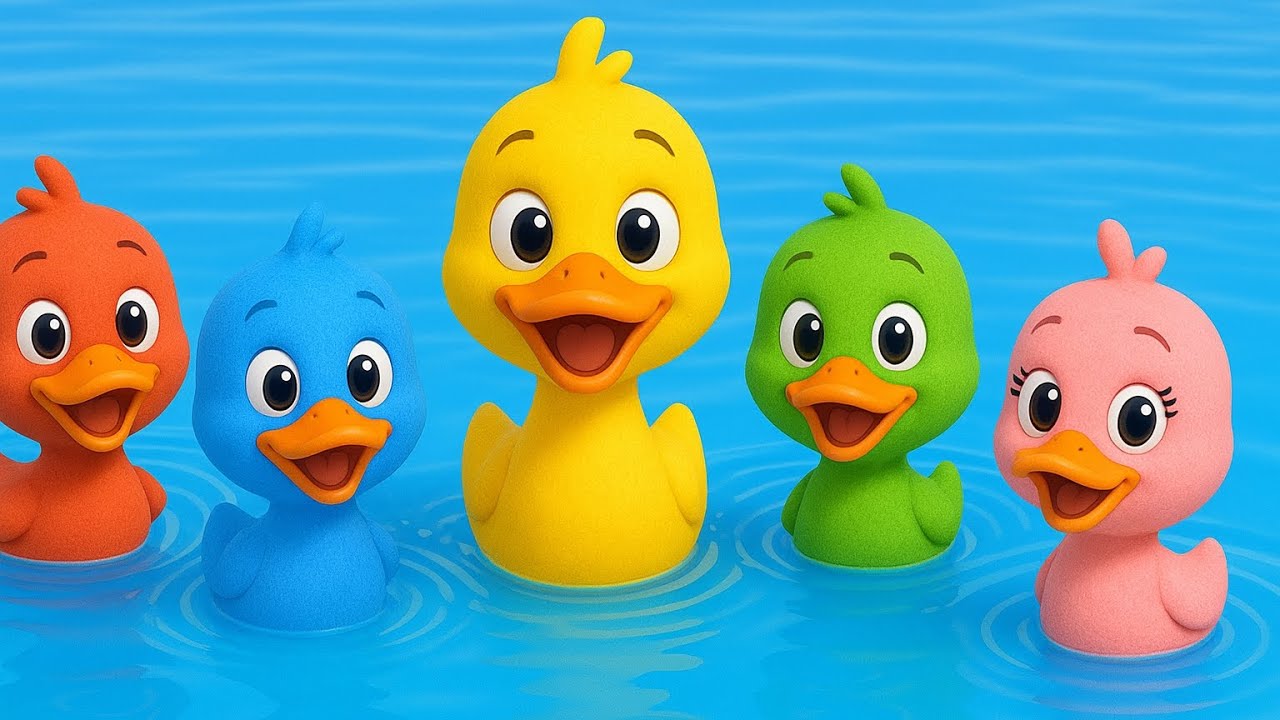 5 Little Ducks(Learn Colors Song)🟦🟨🟥🟩 |Colorful Duck Song |Colors for ...
