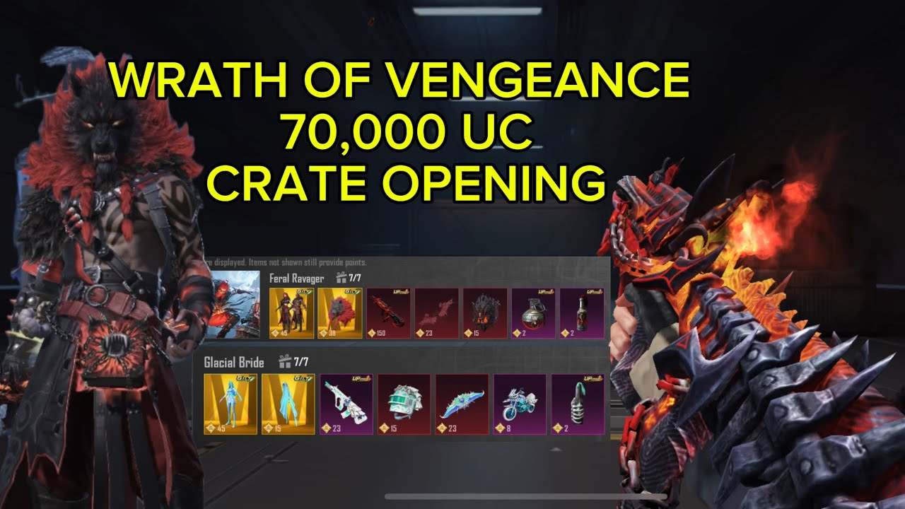 PUBG:70,000 UC Wrath Of Vengeance Crate Opening (EVERYTHING MAXED) PUBG ...