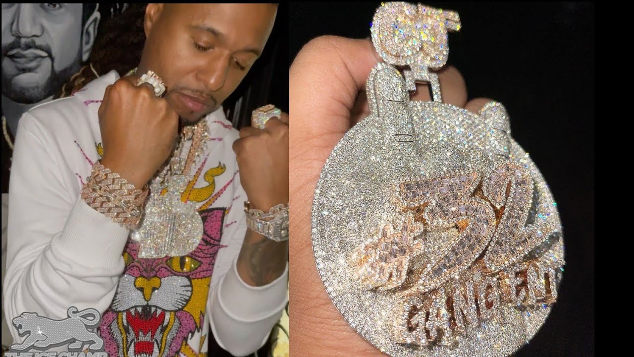Closer look at CJ ON 32'S chains & other jewelry made by The Ice Champ ...