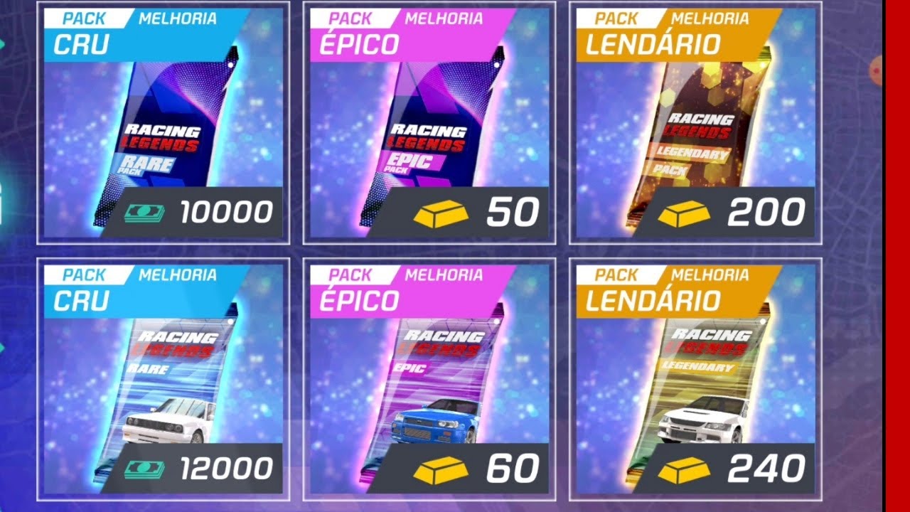 Racing Legends Gameplay #10 ABRINDO PACKS E MOSTRANDO OS CARROS - YouTube