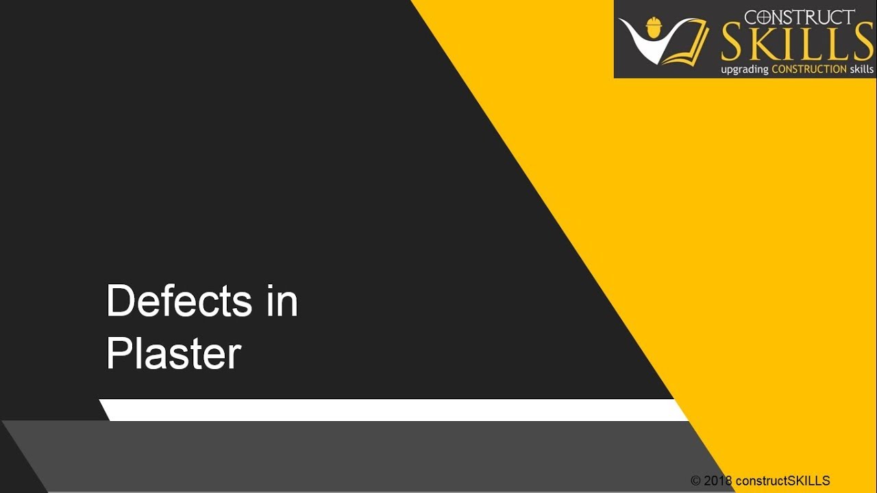 Defects in plaster - YouTube