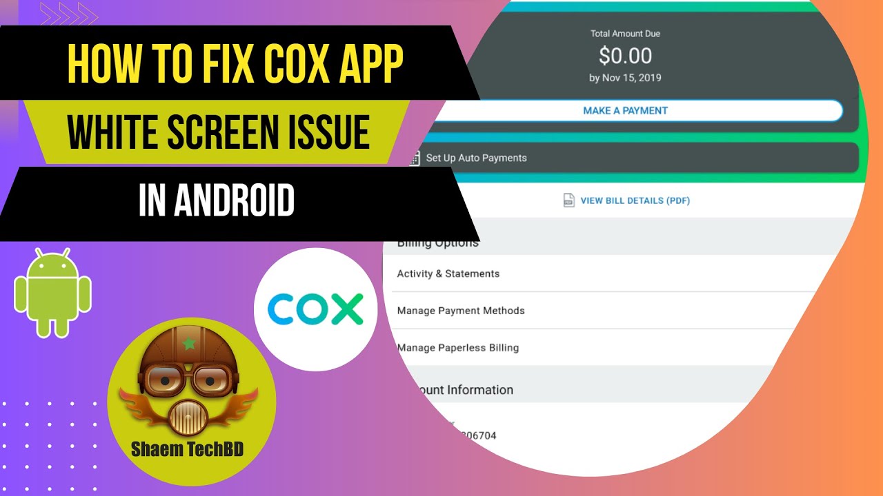 How to Fix Cox App White Screen Issue in Android - YouTube
