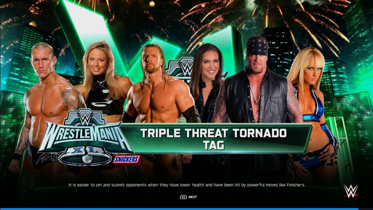 Triple h & Stephanie Vaquer Vs Undertaker & Michelle McCool Vs Randy ...