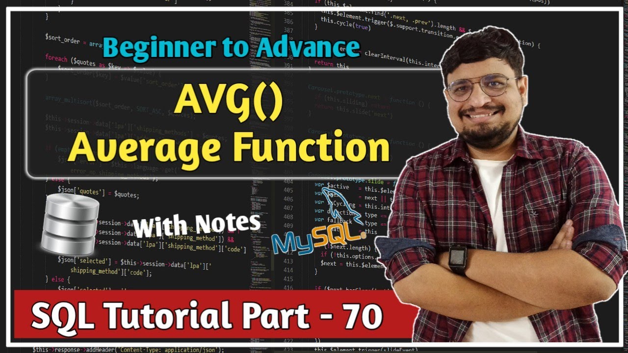 Avg In Sql Aggregate Functions In Sql Sql Tutorial Part 70 Youtube 1501