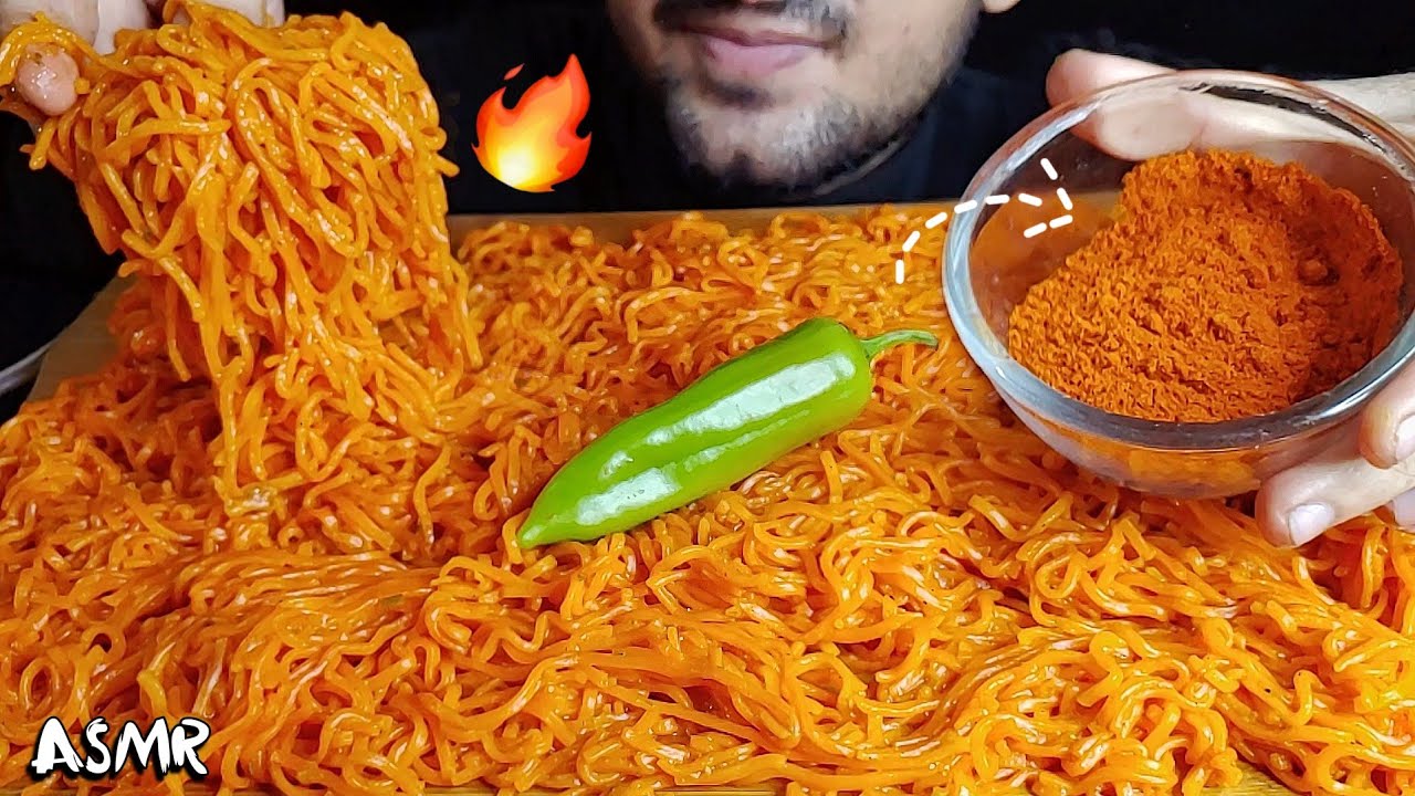 ASMR 10 PACKET HOT AND SPICY MAGGI EATING CHALLENGE,MAGGI CHALLENGE ...